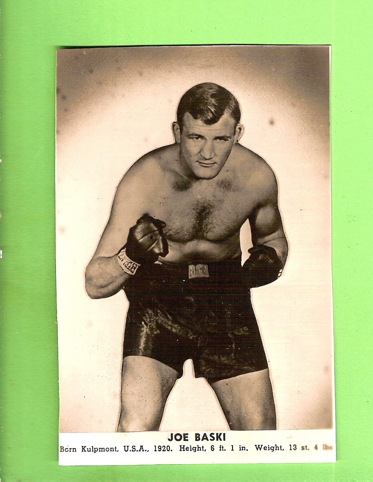 #L1. BOXING FAN CARD - JOE BASKI | eBay