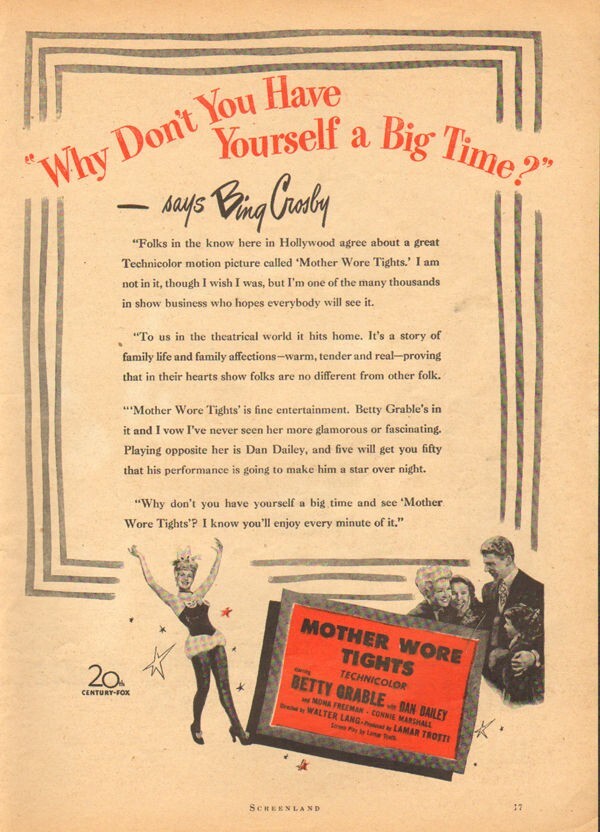 1947 MUSICAL BETT GRABLE DAN DAILEY MONA FREEMAN CONNIE MARSHALL 17540 ...