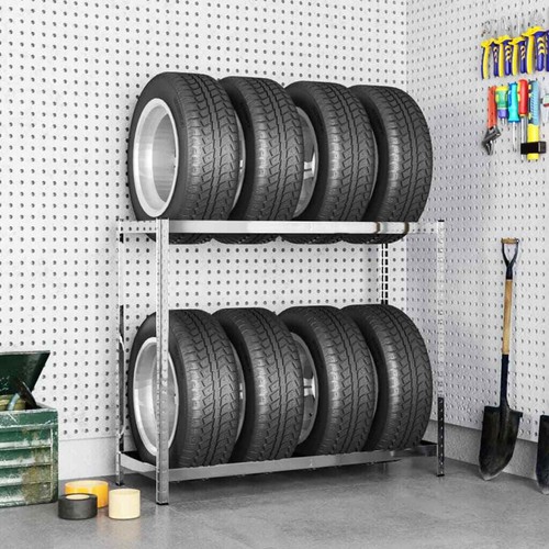 2-Layer Tire Rack 110x40x110 Steel T7W3 | eBay Australia