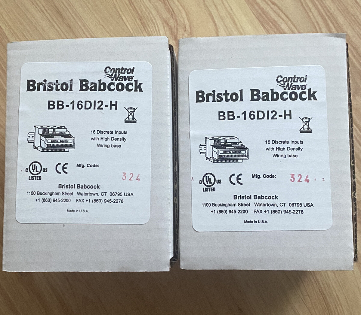 2 BRISTOL BABCOCK CONTROL WAVE BB-8A12-4AO2-H 16 INPUT HIGH DENSITY ...