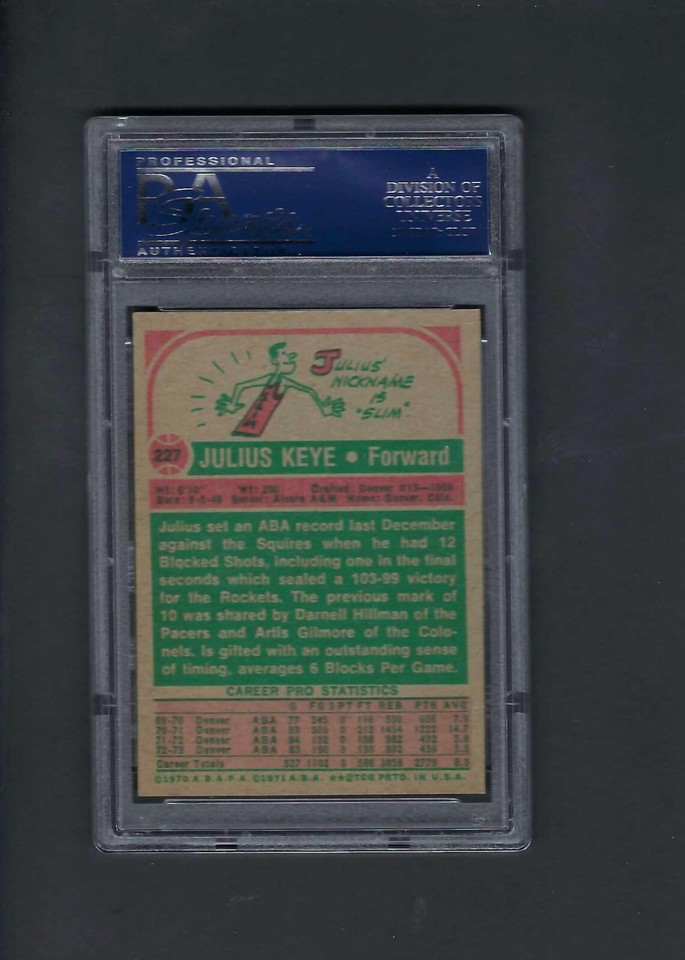 1973 Topps Basketball #227 Julius Keye PSA 8 Rockets | eBay