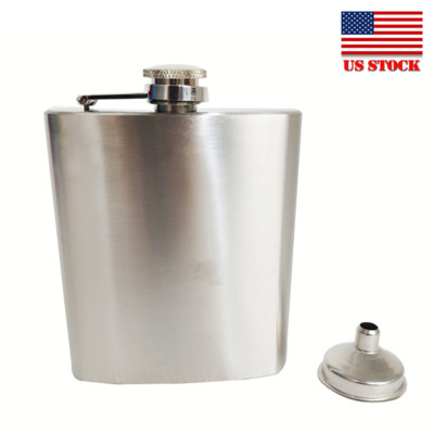 Portable Stainless Steel 7oz/190ml Alcohol Pocket Whiskey Wine Flask w ...