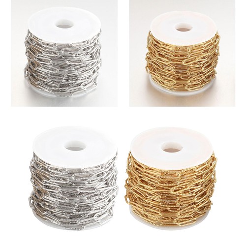 39 Inch Stainless Steel Paperclip Chain with Spool 12x4x1mm Welded ...