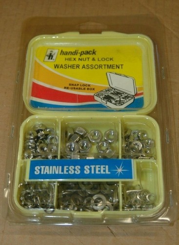 Handi-Pack Hex Nut & Lock Washer Assortment, SSTL, HP-105 | eBay