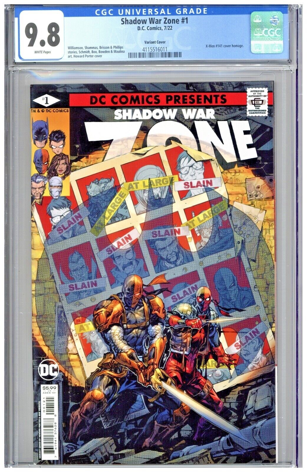 Shadow War Zone #1 CGC 9.8 Variant Cover Edition Howard Porter X-Men ...
