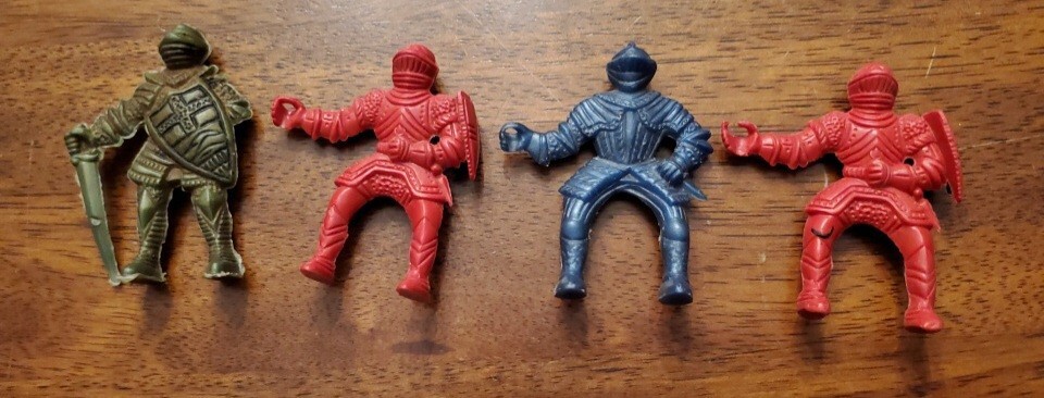Lot Of 4 Vintage Marx/Lido Plastic Medieval Castle Knights Playset Men ...