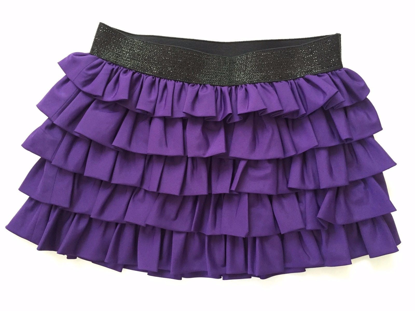 RALPH LAUREN Size 7 Girls Purple Ruffle Tiered Skirt Elastic Waist | eBay