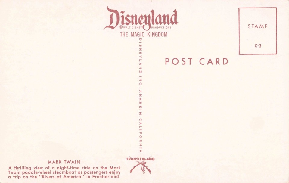 Disneyland Mark Twain Paddle-Wheel Steamboat Frontierland Vintage PC | eBay