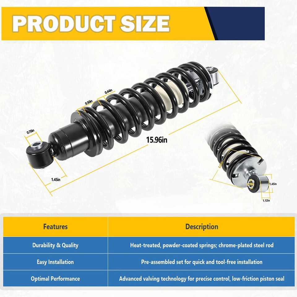 Rear Coil-Over Strut Shock Absorber Spring For John Deere Gator XUV620i ...
