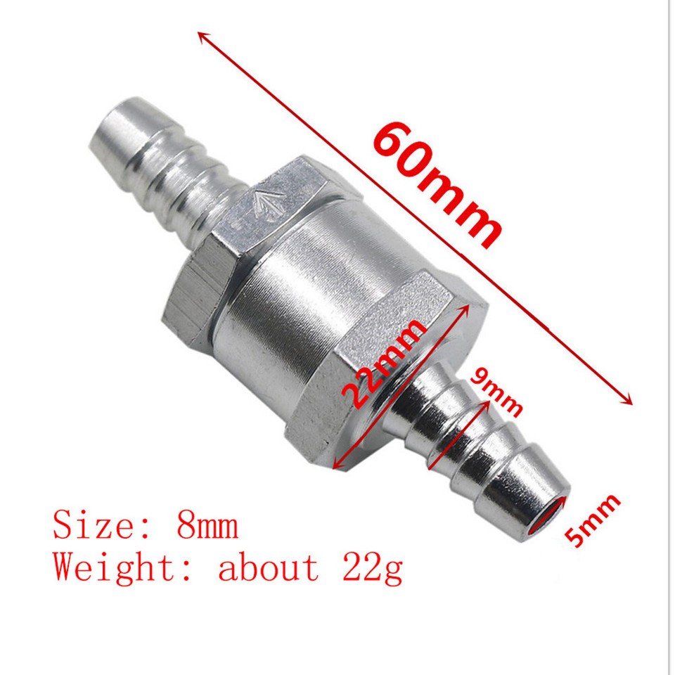 Aluminium Alloy Fuel Non Return Check Valve One Way Fit Carburettor ...