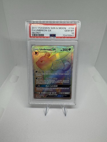2017 PSA 10 Umbreon GX FA Rainbow Secret Rare 154 Pokemon TCG Sun ...