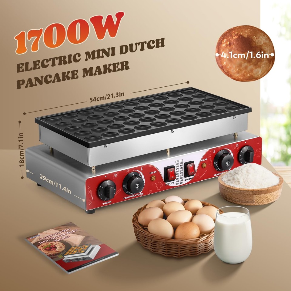 Mini Pancake Maker Machine 50pcs, Non-Stick Commercial Dutch Pancake ...