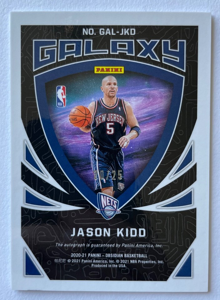 2020-21 Panini Obsidian JASON KIDD Galaxy Auto Electric Etch Orange ...