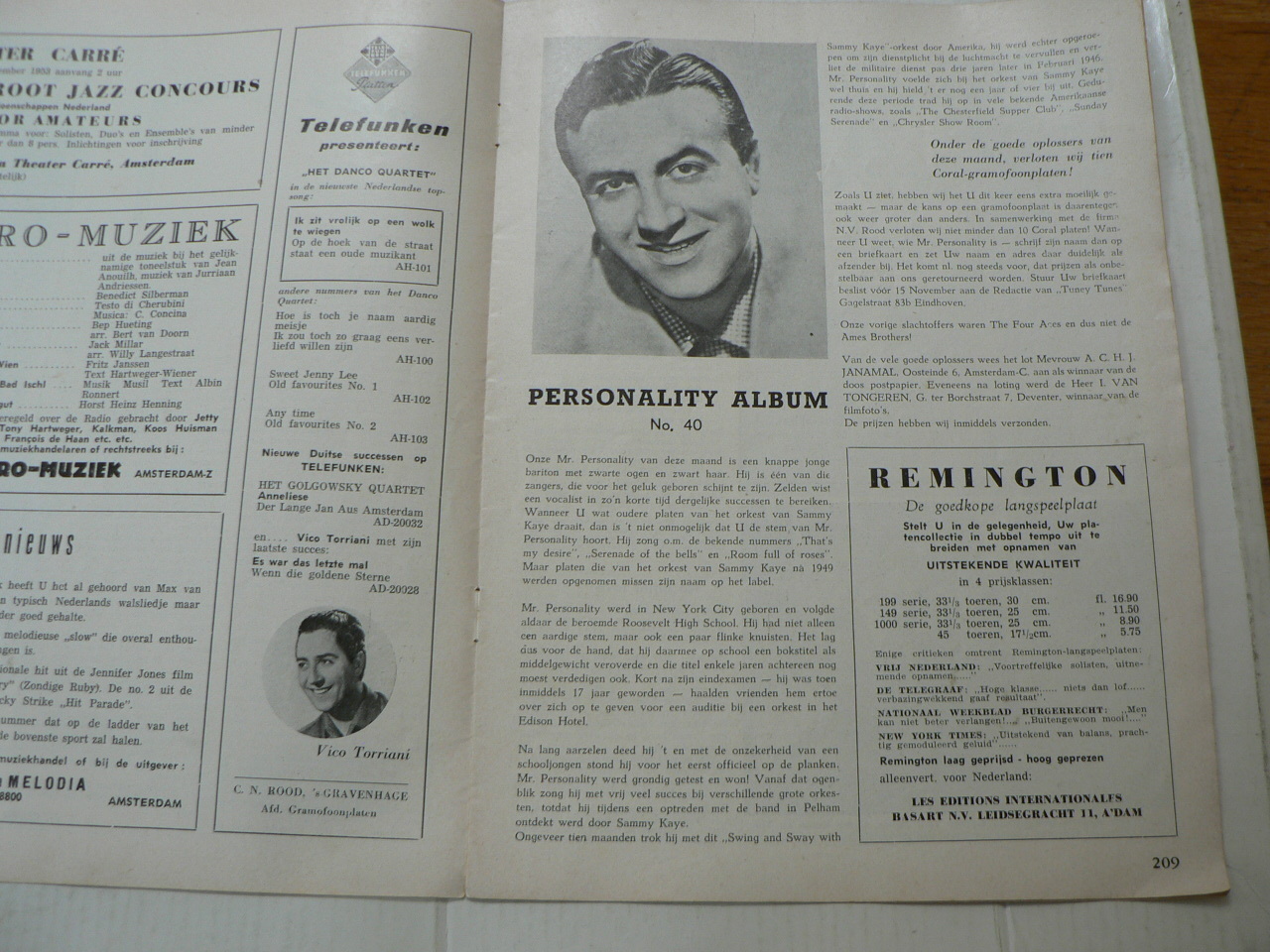 1953 NO 118 TUNEY TUNES MUSIC EDDIE CHRISTIANI COVER,JOS CLEBER AVRO ...