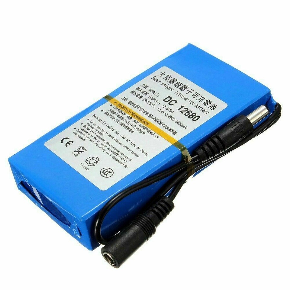 12V DC Rechargeable Lithium-ion Batteries Portable Battery Pack with ...