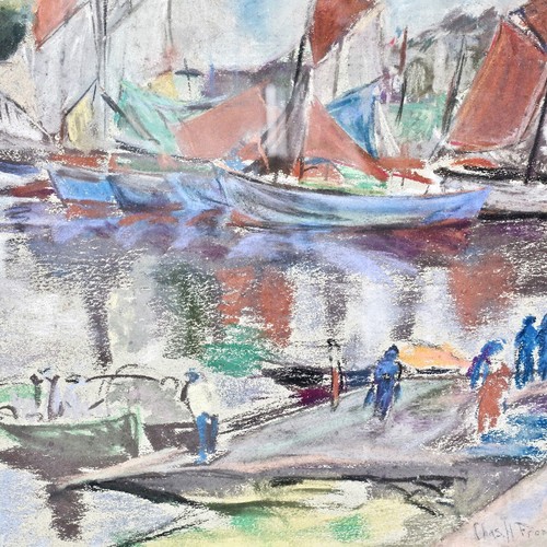 American Charles Henry Fromuth 1861-1937 Sailboats pastel on paper ...