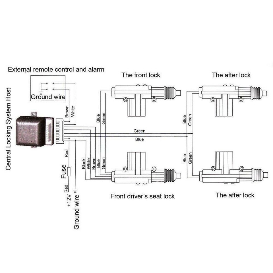 Universal Car 4 Door Power Lock Kit Keyless Entry System Security ...