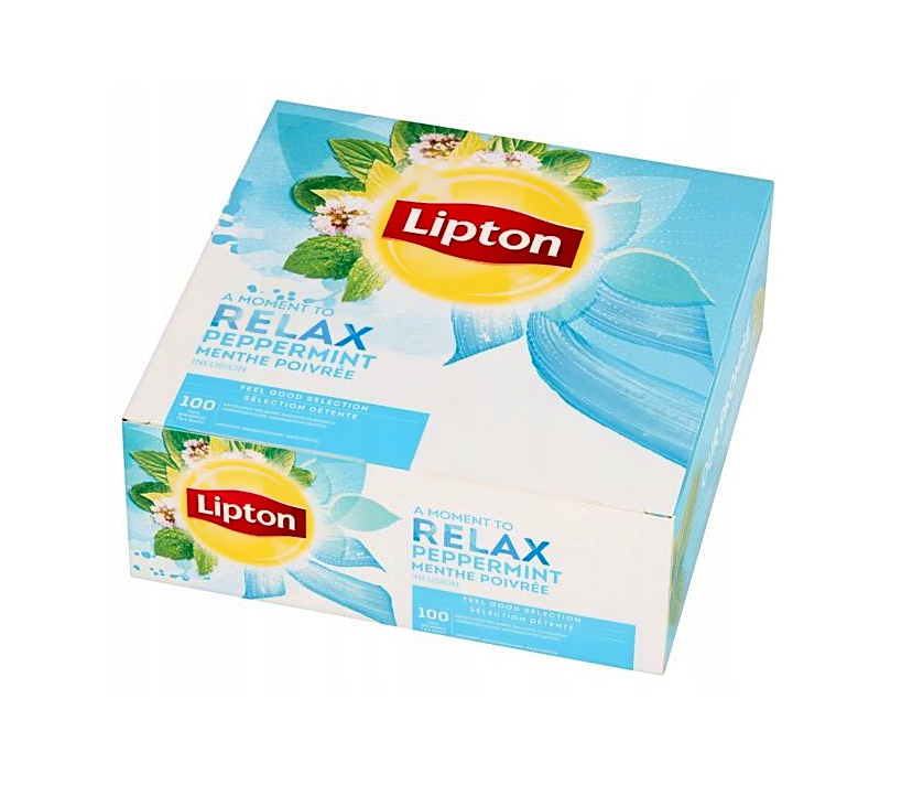 LIPTON RELAX - PEPPERMINT - FLAVOURED HERBAL TEA - 100 TEA BAGS ...