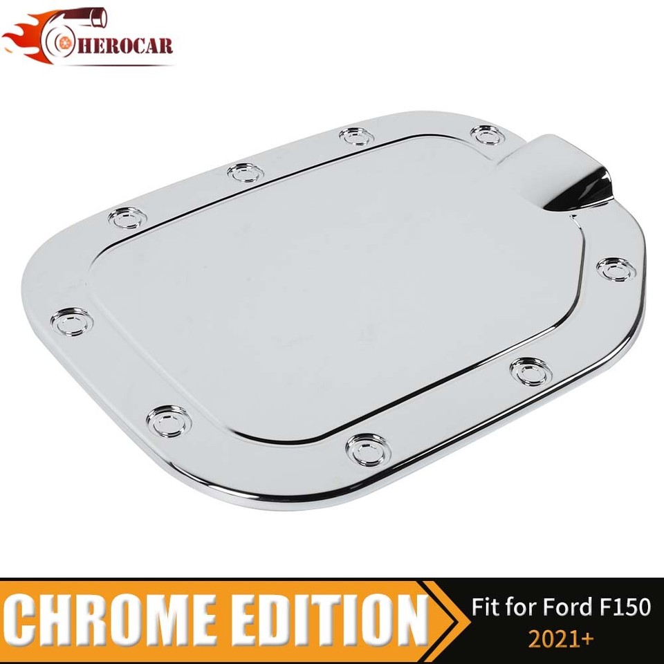 Chrome Gas Cap Cover Fuel Filler Door Tank Trim for Ford F150 2021 ...