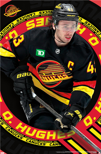 VANCOUVER CANUCKS - QUINN HUGHES POSTER - 22x34 - 25753 | eBay