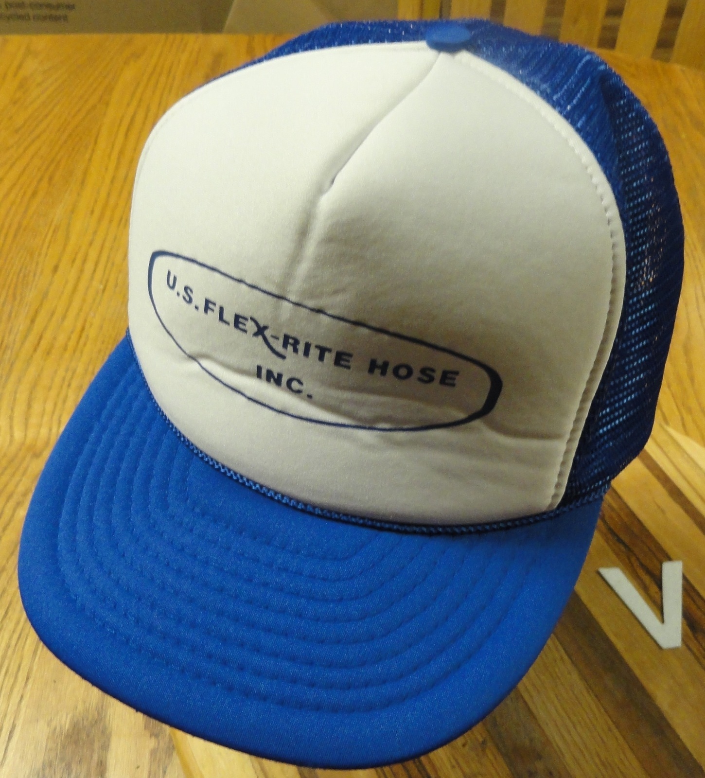 VINTAGE U.S. FLEX-RITE HOSE INC. SNAPBACK ADJUSTABLE HAT BLUE & WHITE ...