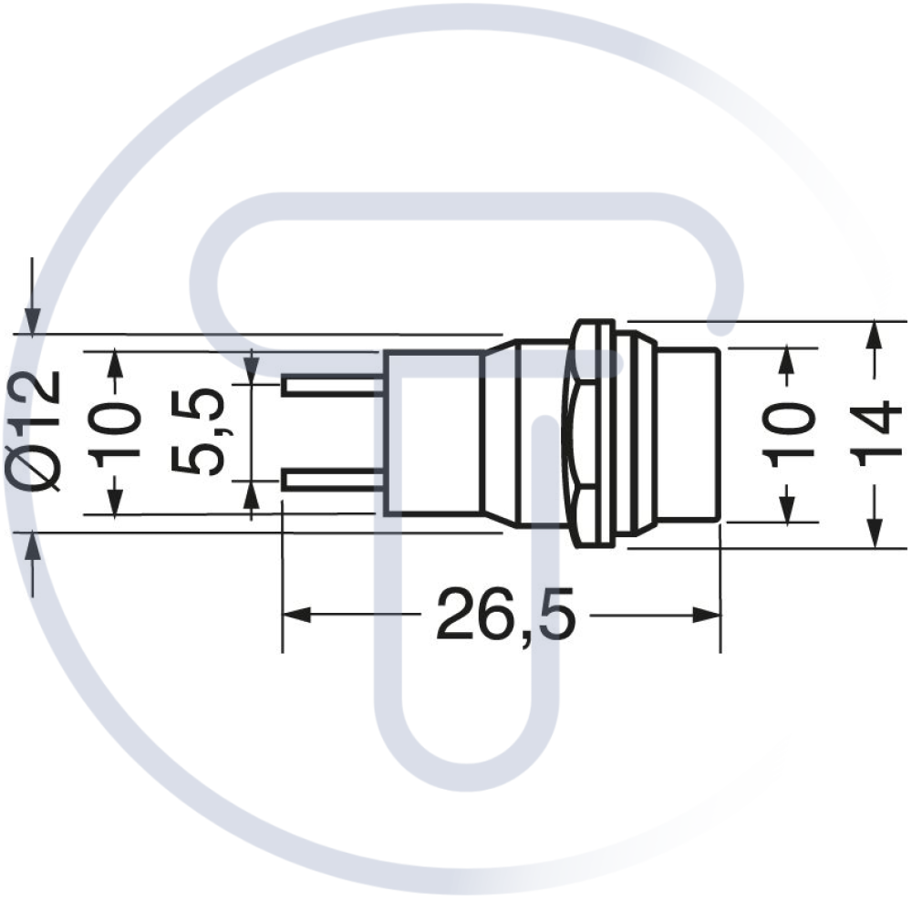 Pulsante unipolare con tasto chiuso con contatto normalmente chiuso ...