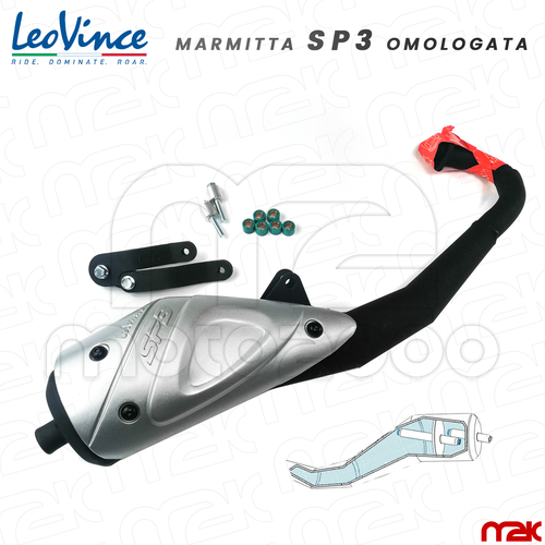 MARMITTA SCARICO LEOVINCE SP3 PIAGGIO LIBERTY SFERA SCARABEO 50 ...