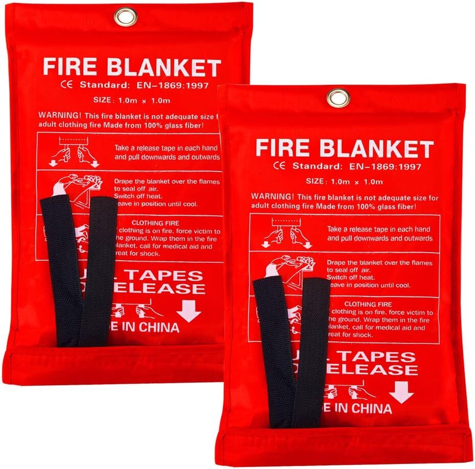8-1 PACK FIRE BLANKET Fiberglass Hero Emergency Home Retardant Prepared ...