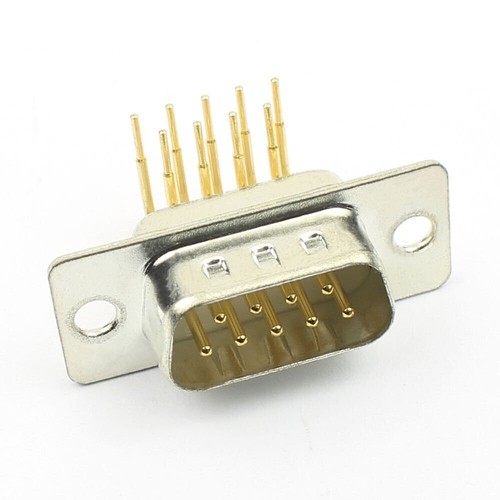 1Pcs Gold Plated D-SUB 9 Machine Pin Male Right Angle PCB Connector 2 ...