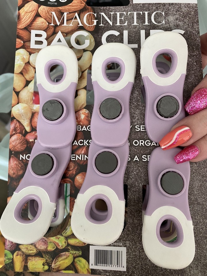 Eco Home 6 Pack Magnetic Bag Clips, Purple | eBay