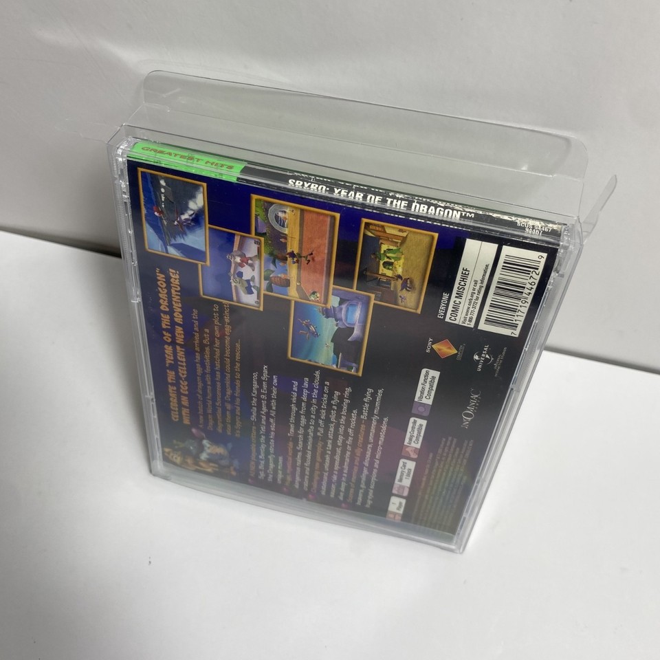 PlayStation 1 PS1/ Sega Dreamcast Clear Game Box Protector Case *Multi ...