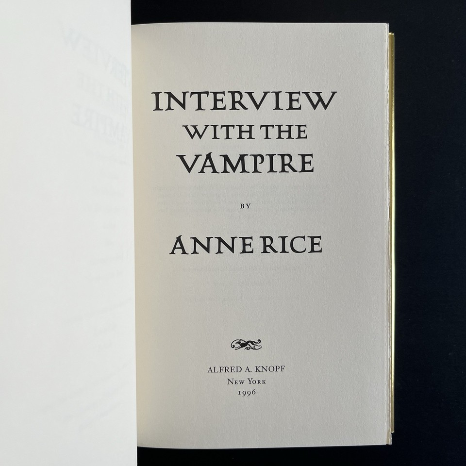 Interview with the Vampire Anne Rice Signed 1996 20th Anniversary ...
