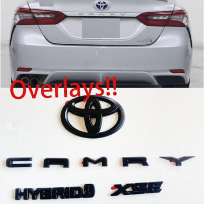2018-2024 Toyota Camry XSE Hybrid Matte Black Emblem Overlay Kit PT948 ...