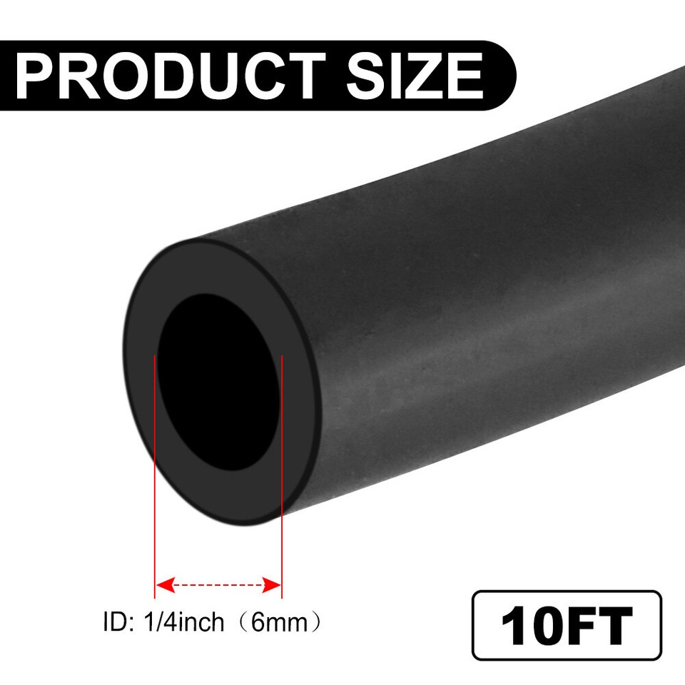 1/4 inch Fuel Line Hose With Clamps NBR Rubber 1/4inch ID 7/16 inch L19 ...