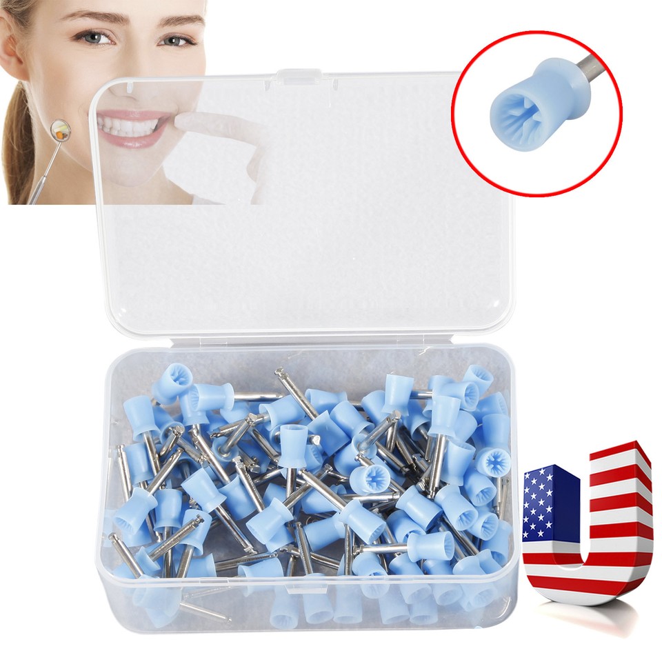100PC Dental Polishing Polish Cups Prophy Cup Latch Type Rubber 3Color ...