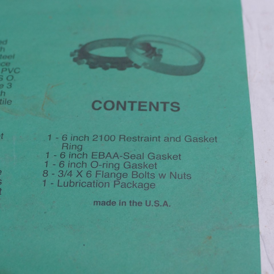 EBAA Megaflange Series 2106 6" Pipe Restrained Flange Adapter New In ...