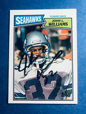 SIGNED JOHN L. WILLIAMS 2 TOPPS FOOTBALL CARDS TOPPS SEAHAWKS 1987 ...