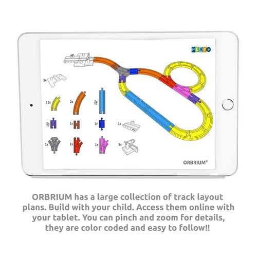 Orbrium Toys 68 Pcs Wooden Train Track Expansion Pack Compatible with ...