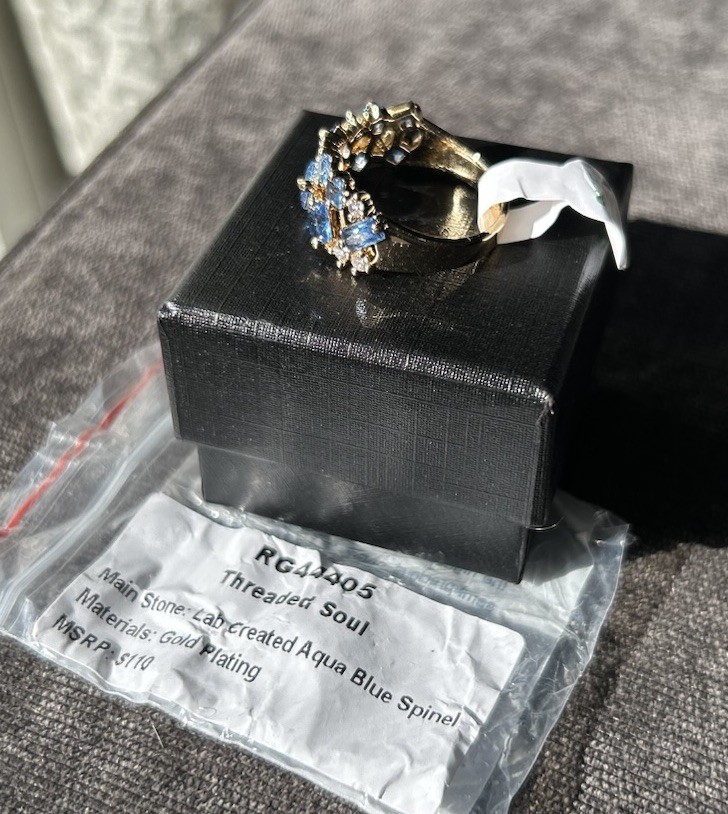 Bomb Party Ring Sz 8 RG44405 ‘Threaded Soul’ LC Aqua Blue Spinel on ...