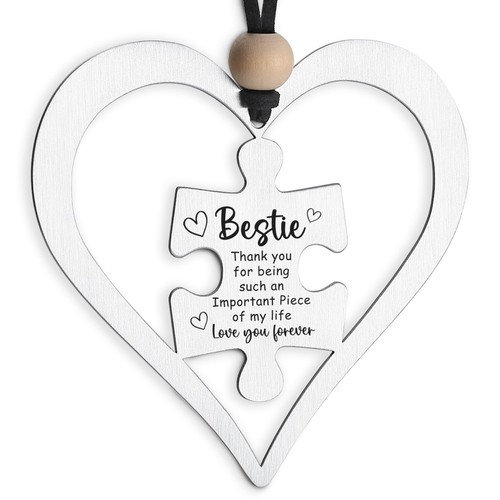 Bestie Friendship Thank You Gifts, Bestie Heart Puzzle Ornament for ...