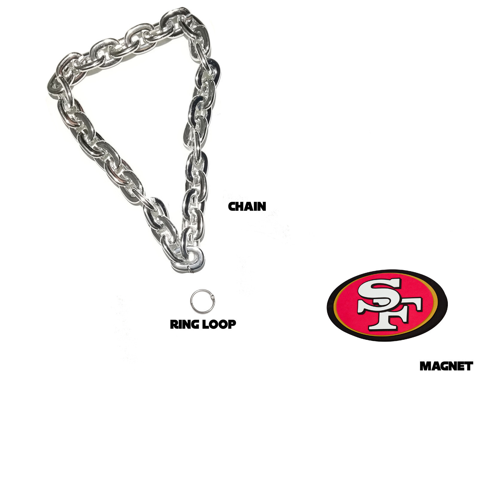 New NFL PICK YOUR TEAM Fan Chain Necklace Foam Magnet - 2 in 1 | eBay