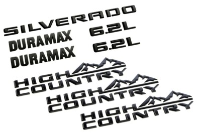 2019-2024 Chevrolet Silverado High Country Gloss Black Emblem Kit ...