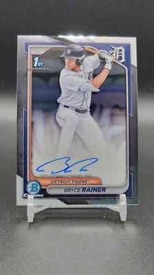 2024 Bowman Draft Bryce Rainer Chrome Prospect Auto Tigers 1st ...