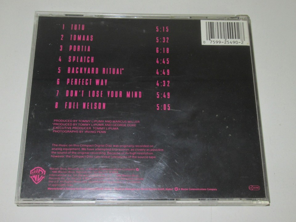 MILES DAVIS/TUTU(WARNER BROS. 925 490-2) CD ALBUM | eBay