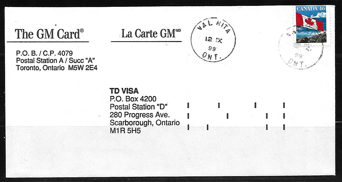Canada ONT Ontario - Val Rita 1999 CDS Cancel Cover - Town Postmark | eBay