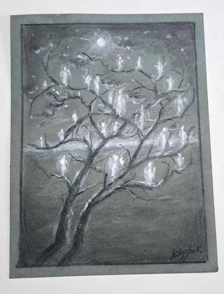 Angels in Trees (First Light) Original Signed Drawing by BLAYLOCK Fine ...