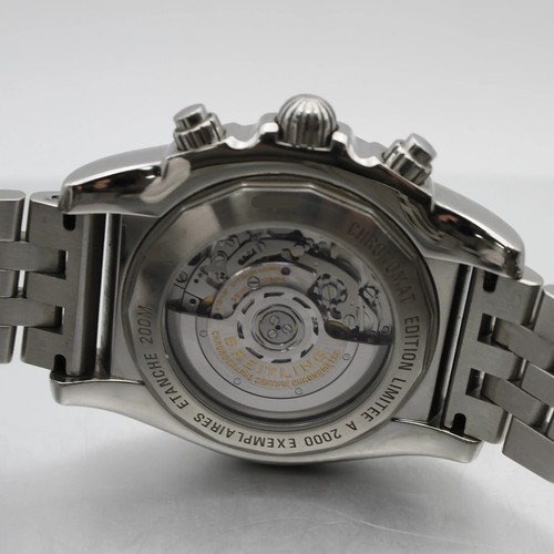 Breitling Chronomat GMT Stainless Steel Black Dial Mens Watch AB041210 ...