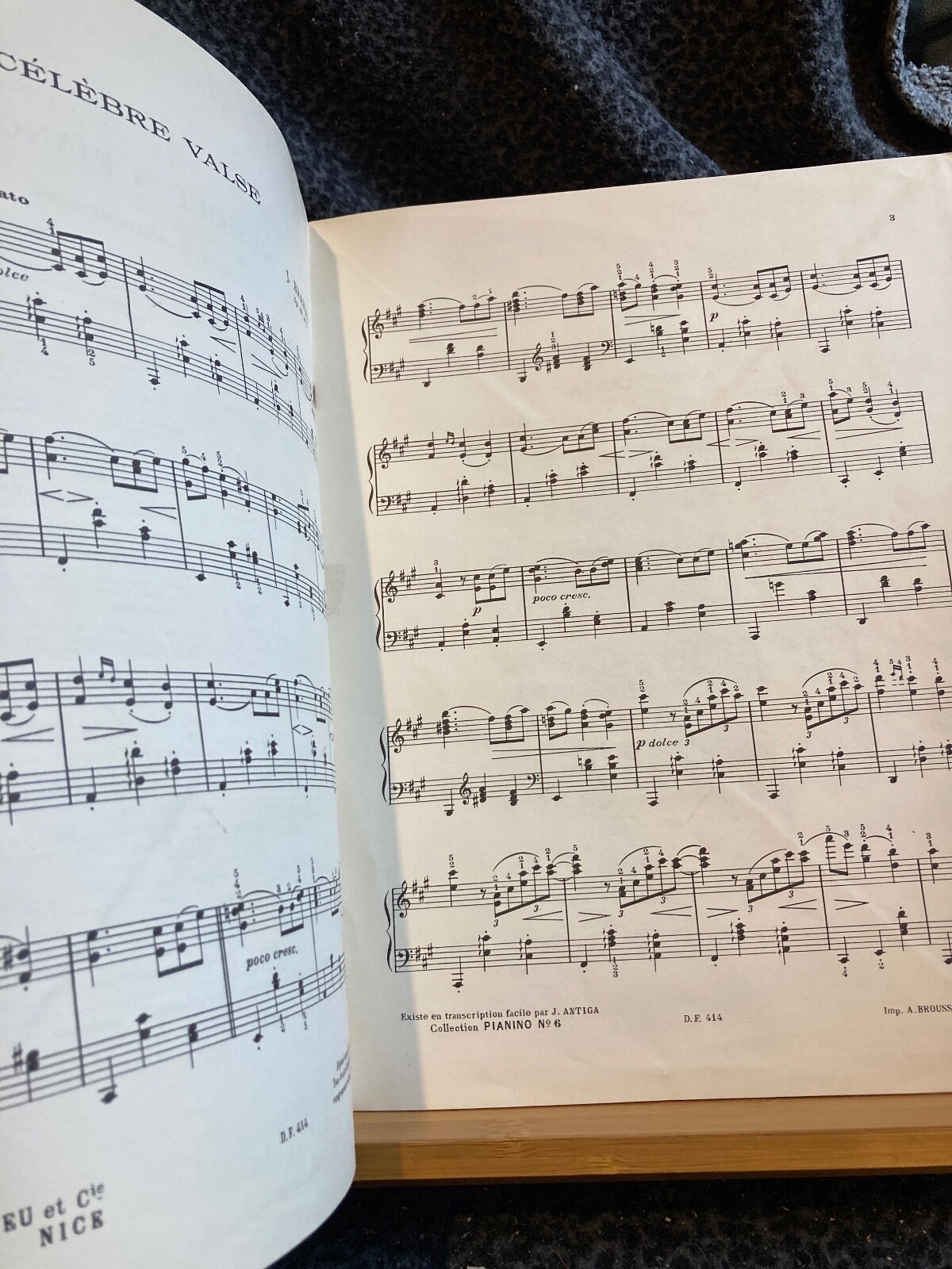 J. Brahms Célèbre valse pour piano opus 39 n°5 partition H. Vaillant éd ...