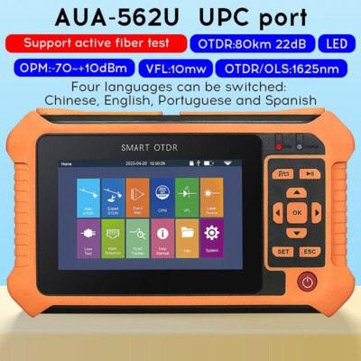 1625nm AUA562U UPC Port OTDR Support Active Fiber Test 4.3-inch Touch ...