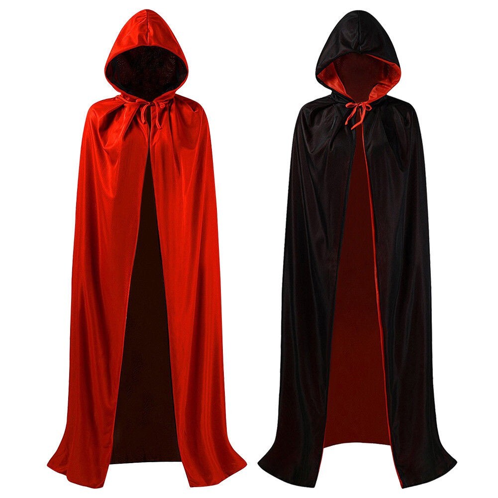 Cosplay Long Cape Hood Masquerade Halloween Costume Smock Cloak ...